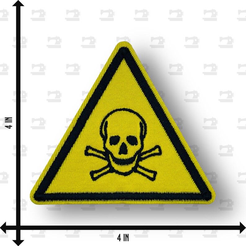 Toxic Waste Skull Warning Sign Patch Iron & Sew On - Etsy