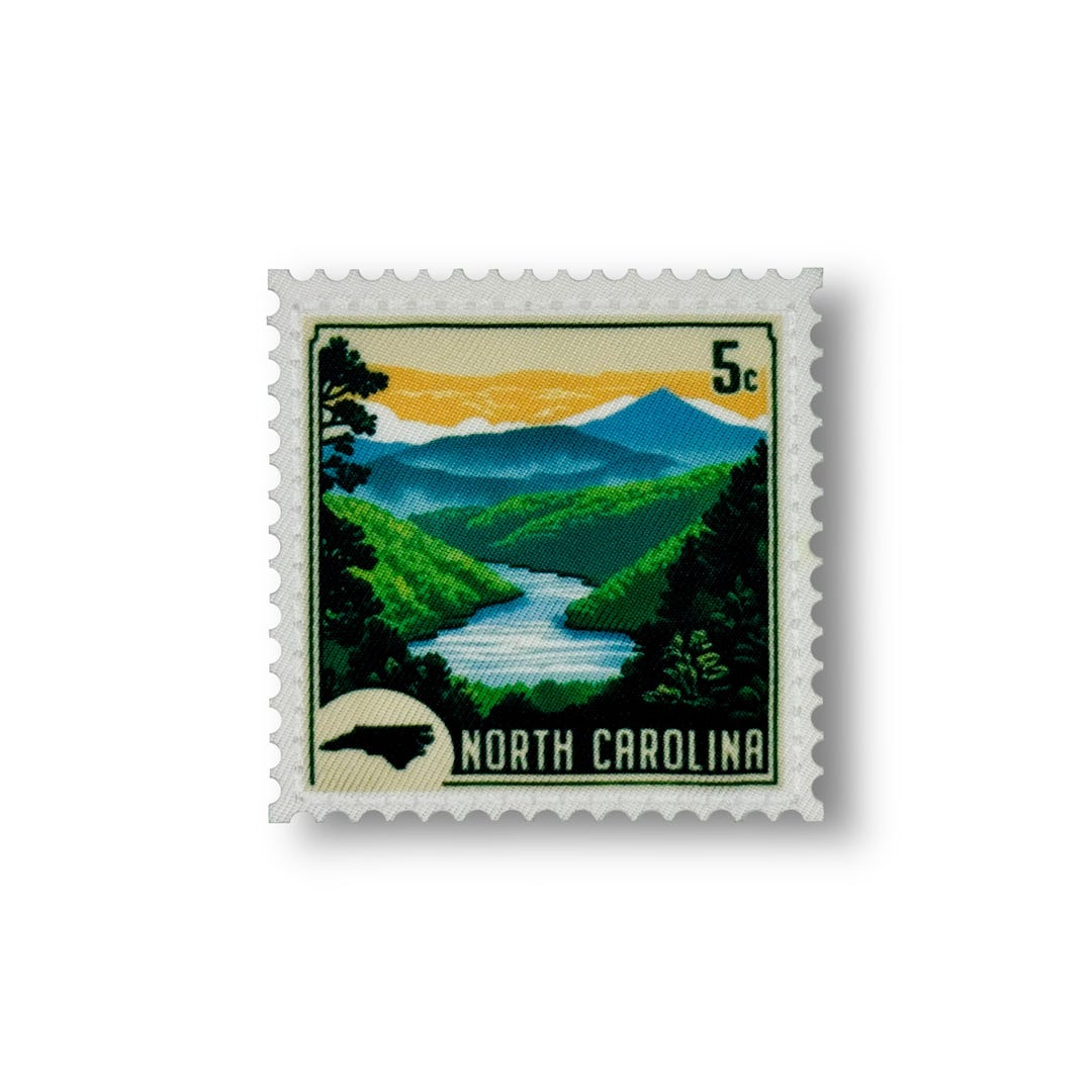 State Postage Stamp Patch | North Carolina - Etsy