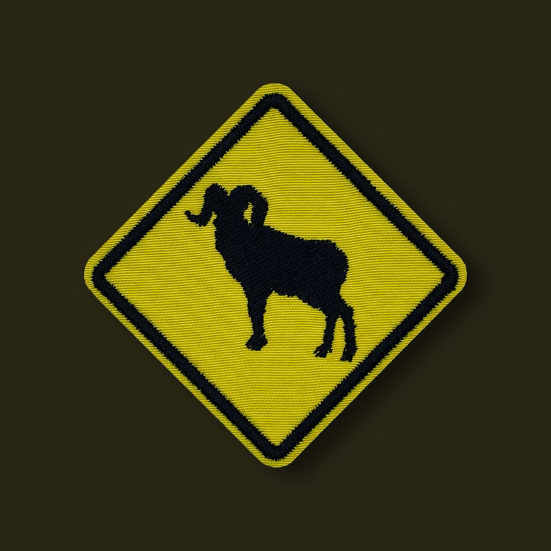 Ram Crossing Road Sign Patch - Etsy