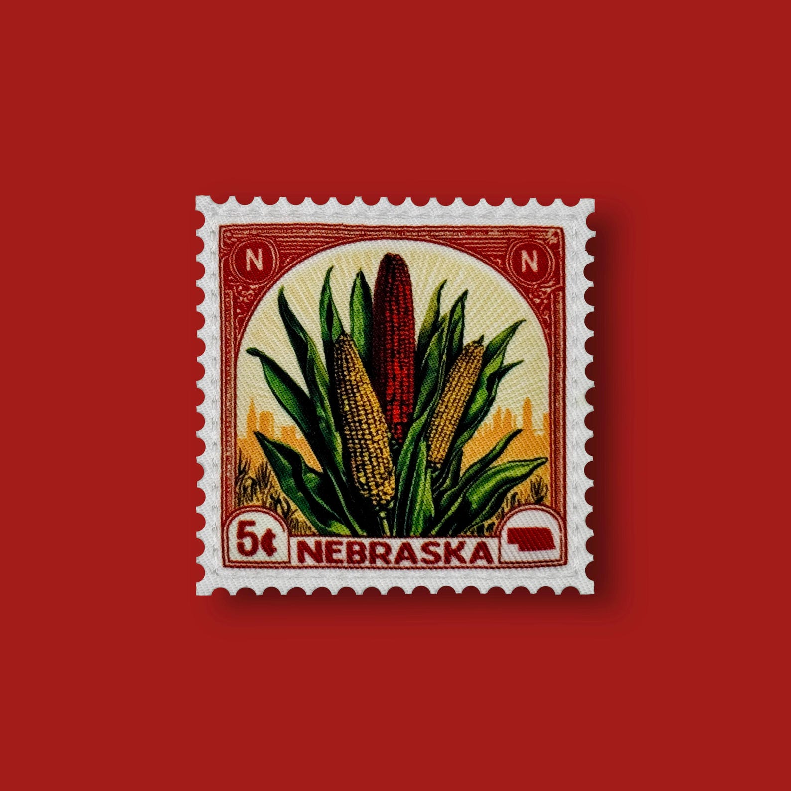 State Postage Stamp Patch | Nebraska - Etsy