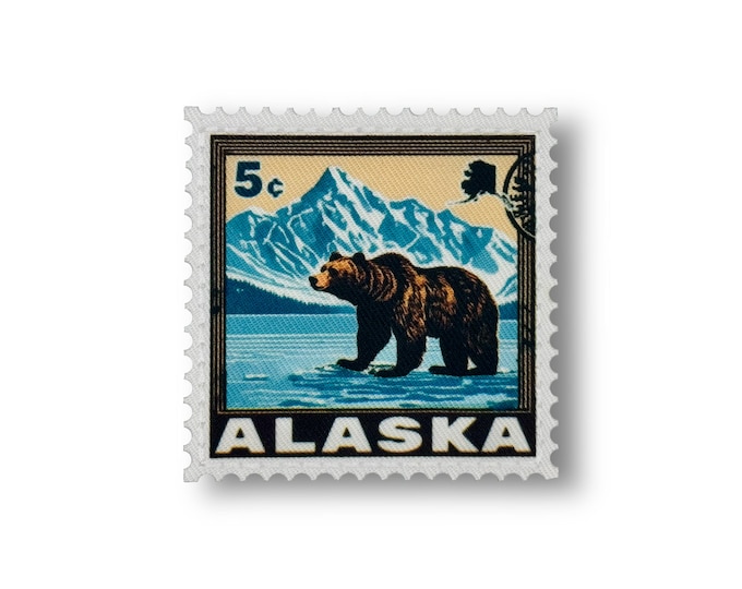 State Postage Stamp Patch | Alaska - Etsy
