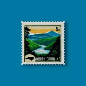 State Postage Stamp Patch | North Carolina - Etsy