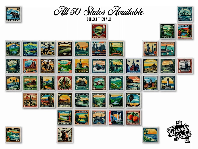 State Postage Stamp Patch | Michigan - Etsy