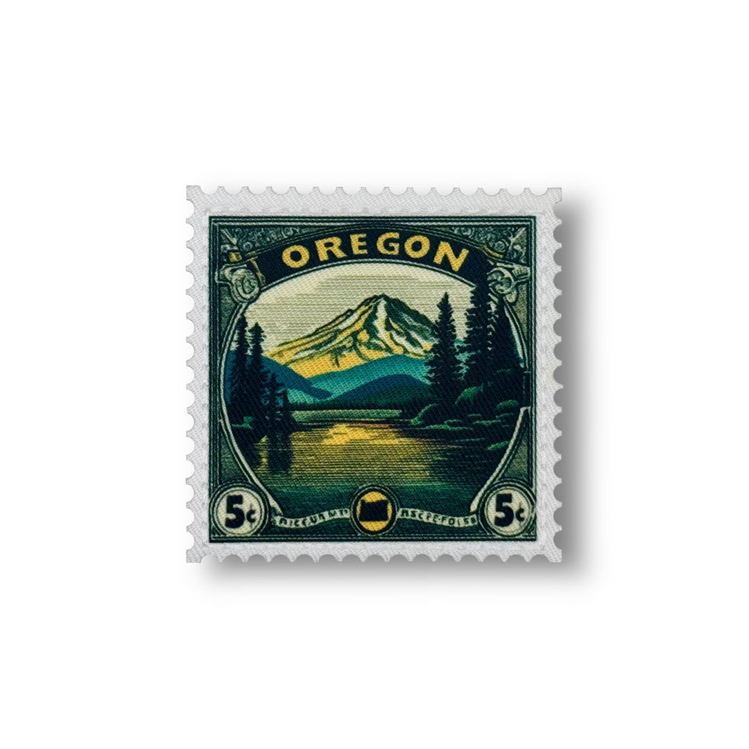 State Postage Stamp Patch | Oregon - Etsy
