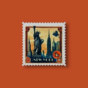 State Postage Stamp Patch | New York - Etsy
