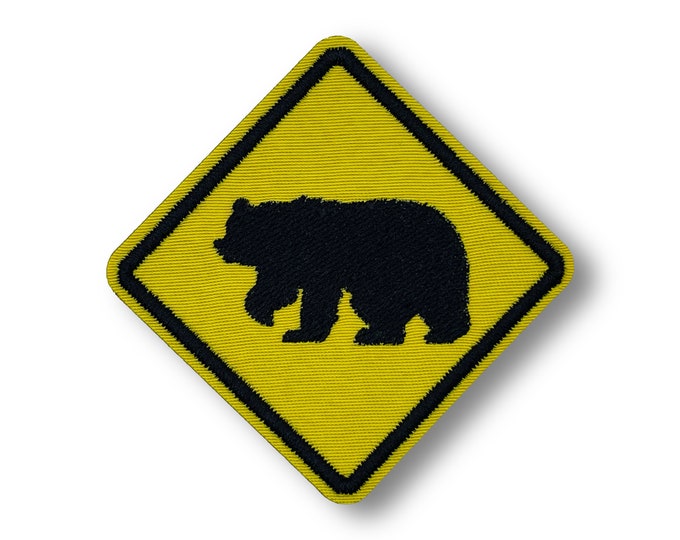 Bear Crossing Road Sign Patch - Etsy