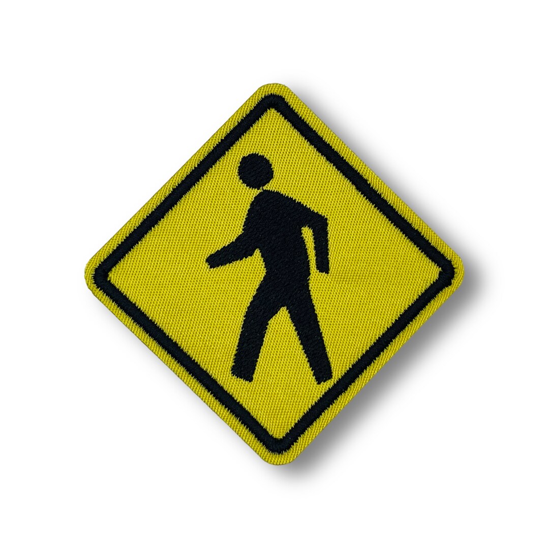Pedestrian Crossing Road Sign Patch - Etsy