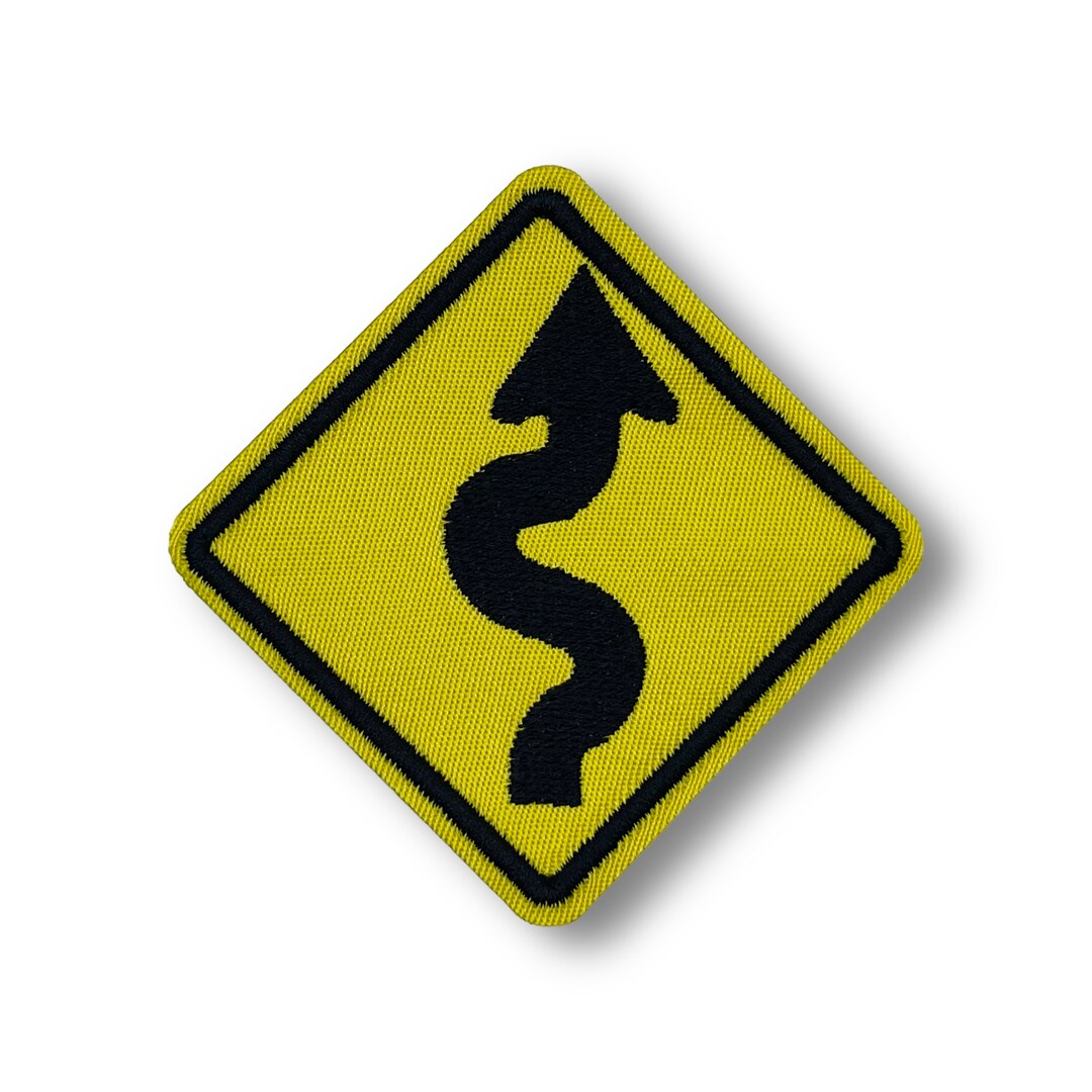 Winding Road Sign Patch - Etsy