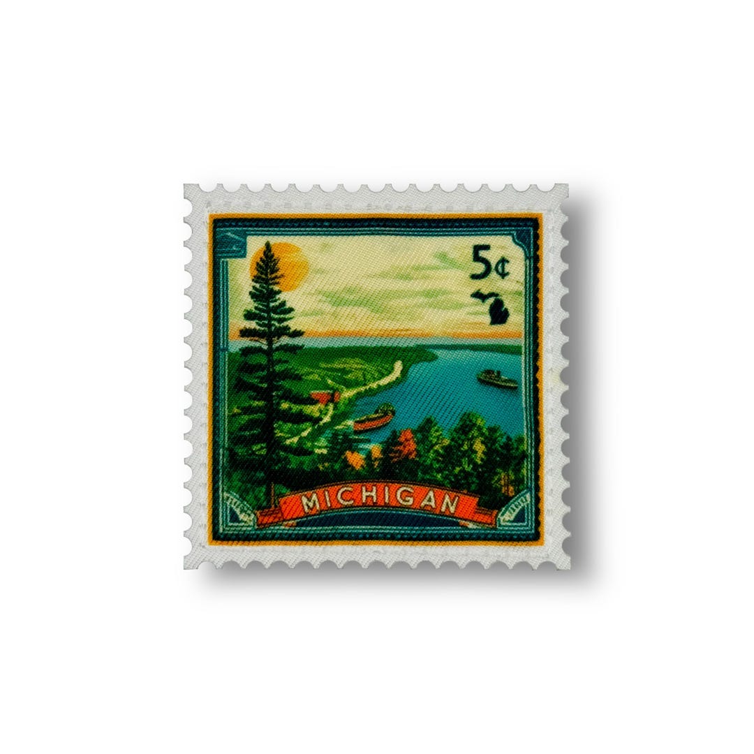 State Postage Stamp Patch | Michigan - Etsy