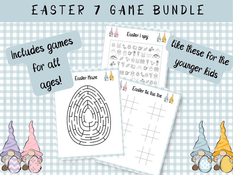 Easter 7 Game Bundle Printable Easter Games & Activities Family Easter ...