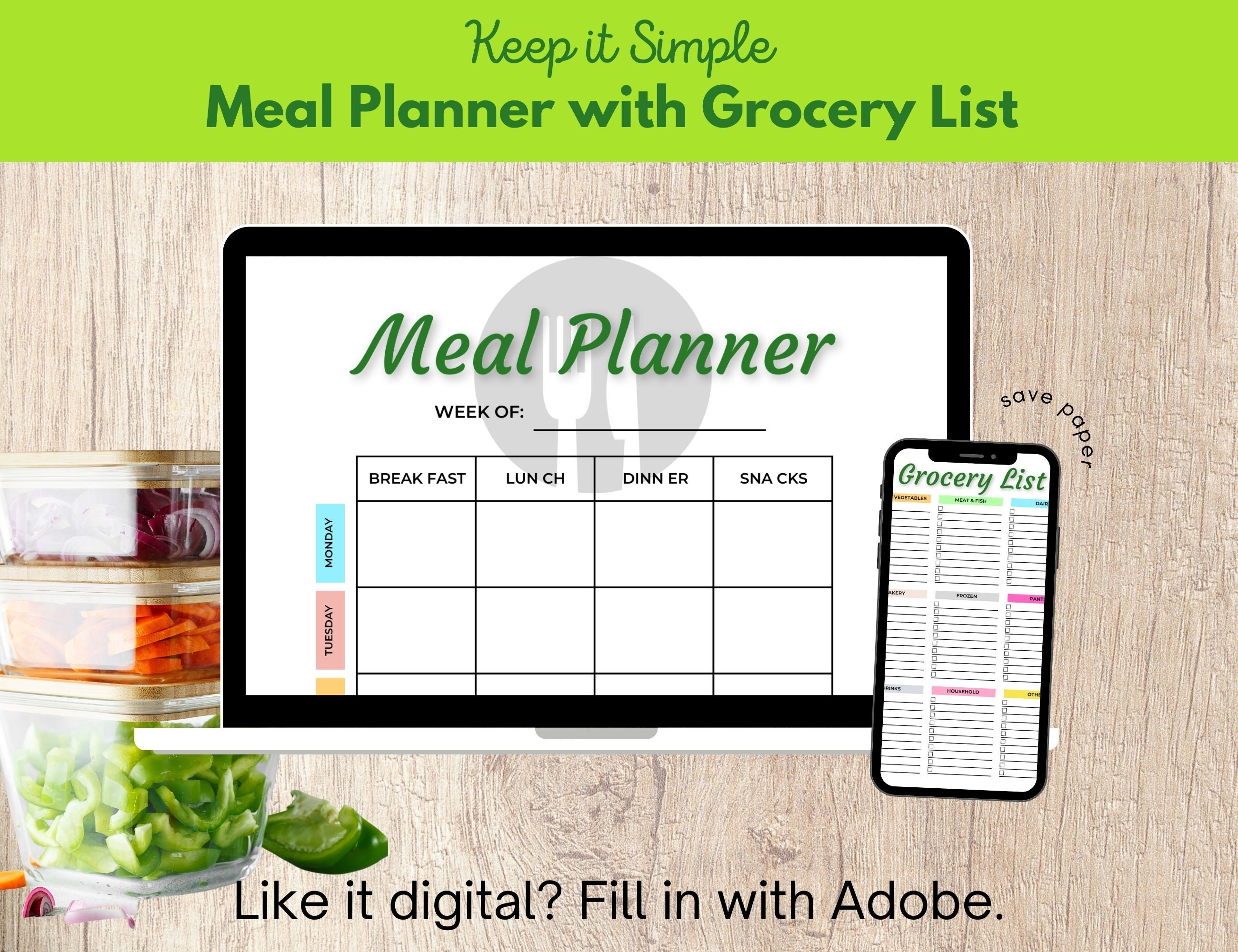 Keep It Simple Meal Plan & Grocery List * for Print or Digital Use - Etsy