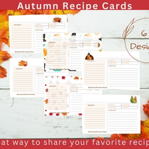 Editable AUTUMN Recipe Card Template, Recipe Template, Recipe Cards ...