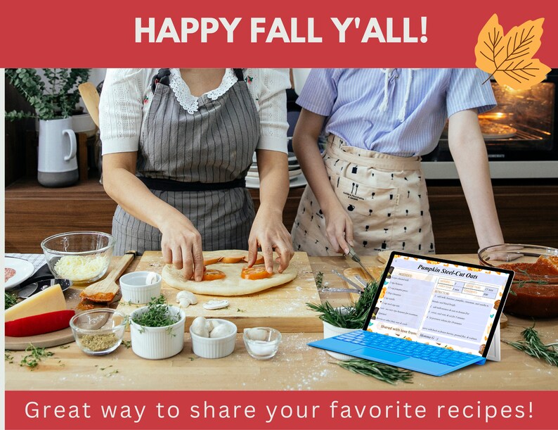 Editable AUTUMN Recipe Card Template, Recipe Template, Recipe Cards ...