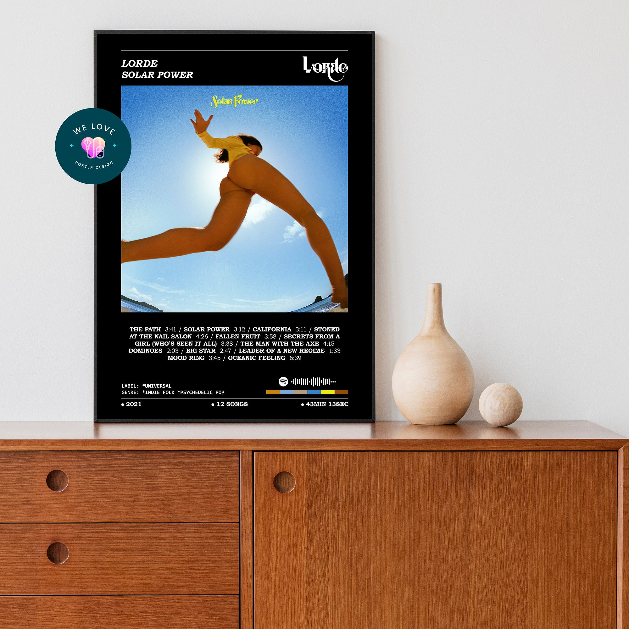 Lorde - Solar Power Album Poster / Lorde Poster / Album Cover Poster ...