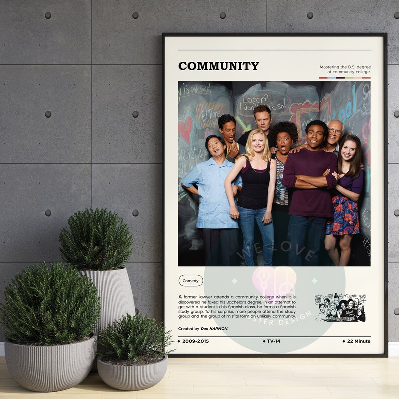 Community Tv Show Poster / Community Poster / Tv Show Print / Tv Series ...