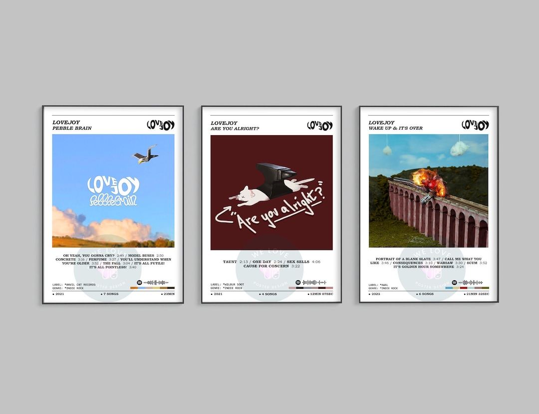 Set of 3 Lovejoy Poster / Lovejoy Poster / Album Cover Poster / Album ...