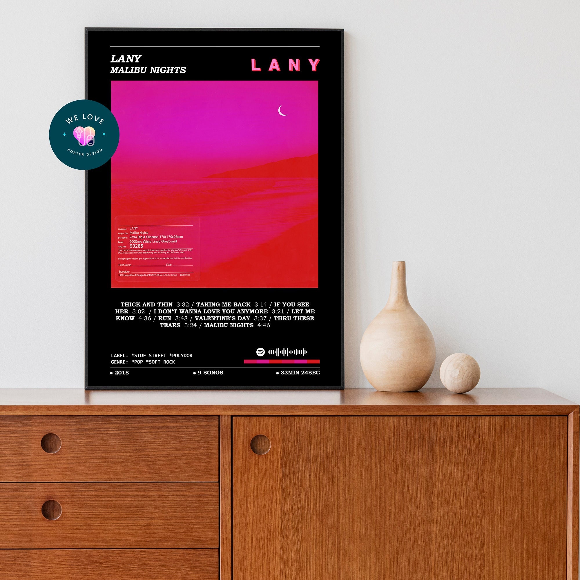 Lany - Malibu Nights Album Poster / Lany Poster / Album Cover Poster by ...