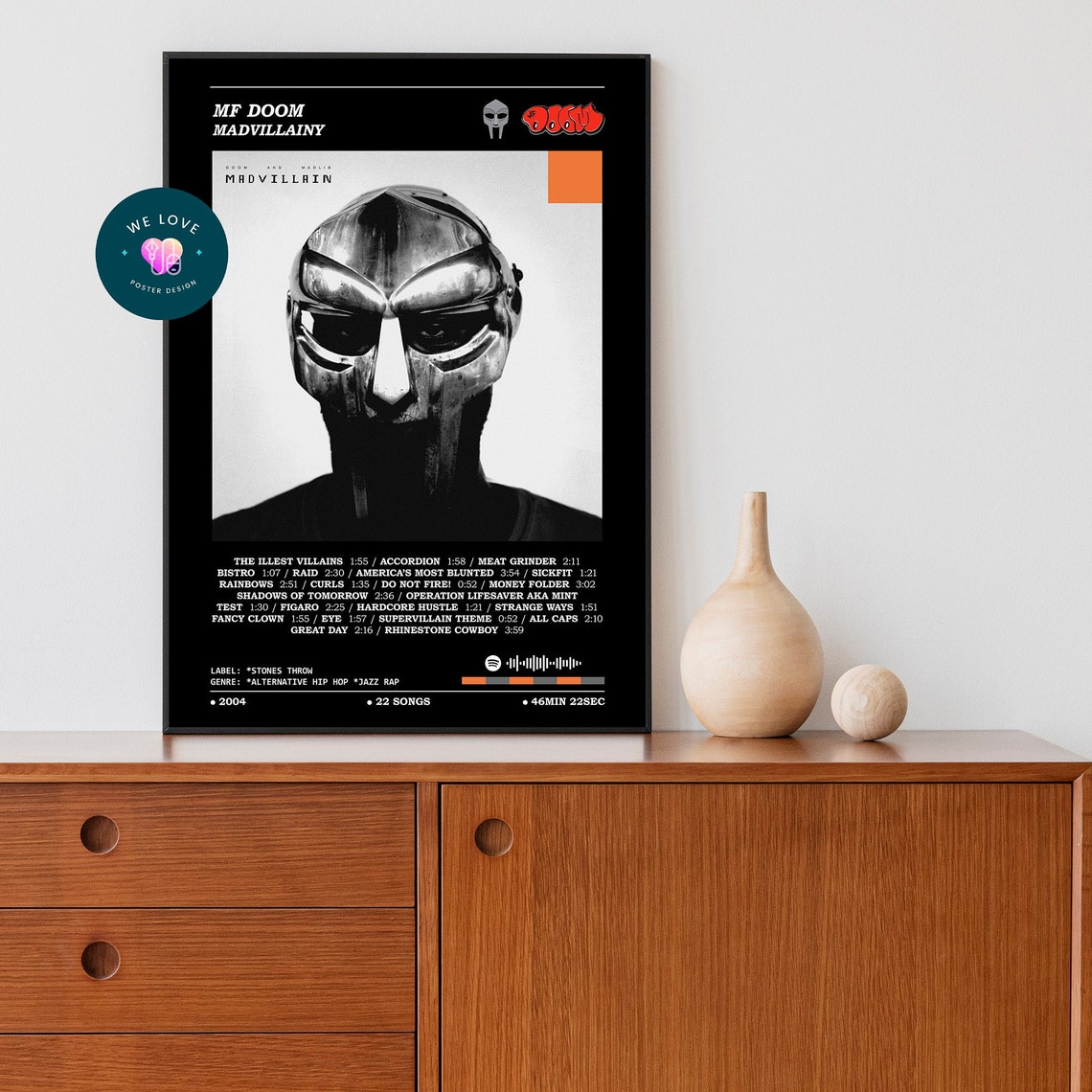 MF Doom Madvillainy Album Poster / MF Doom Poster / Album Cover Poster ...