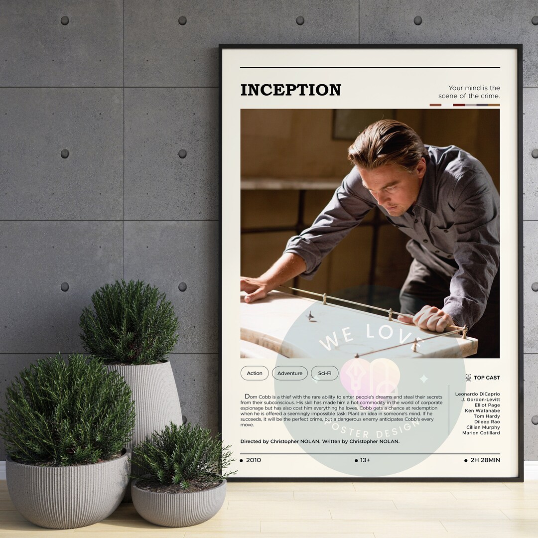 Inception Movie Poster / Inception Poster / Modern Art Print / - Etsy