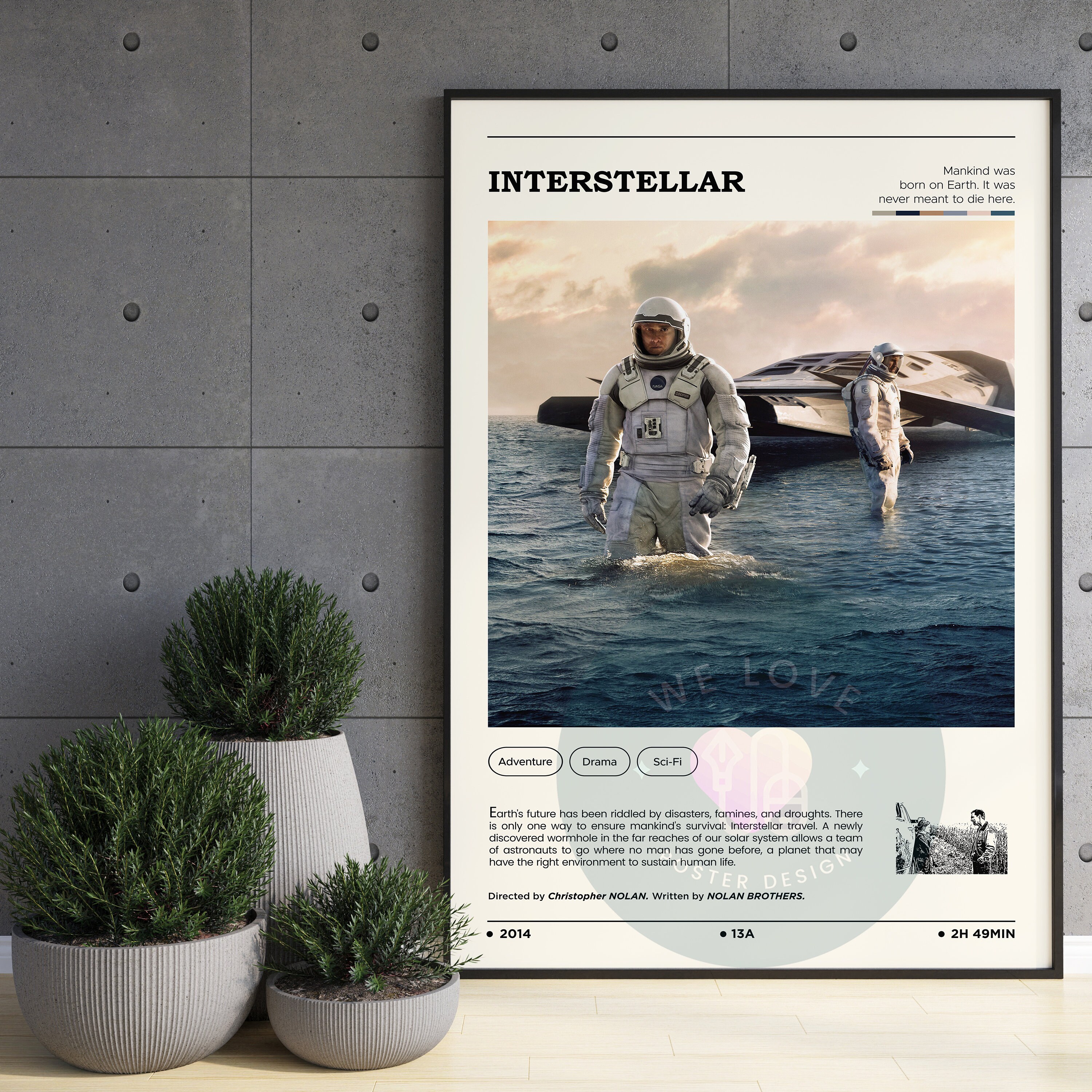 Interstellar Water Planet Poster