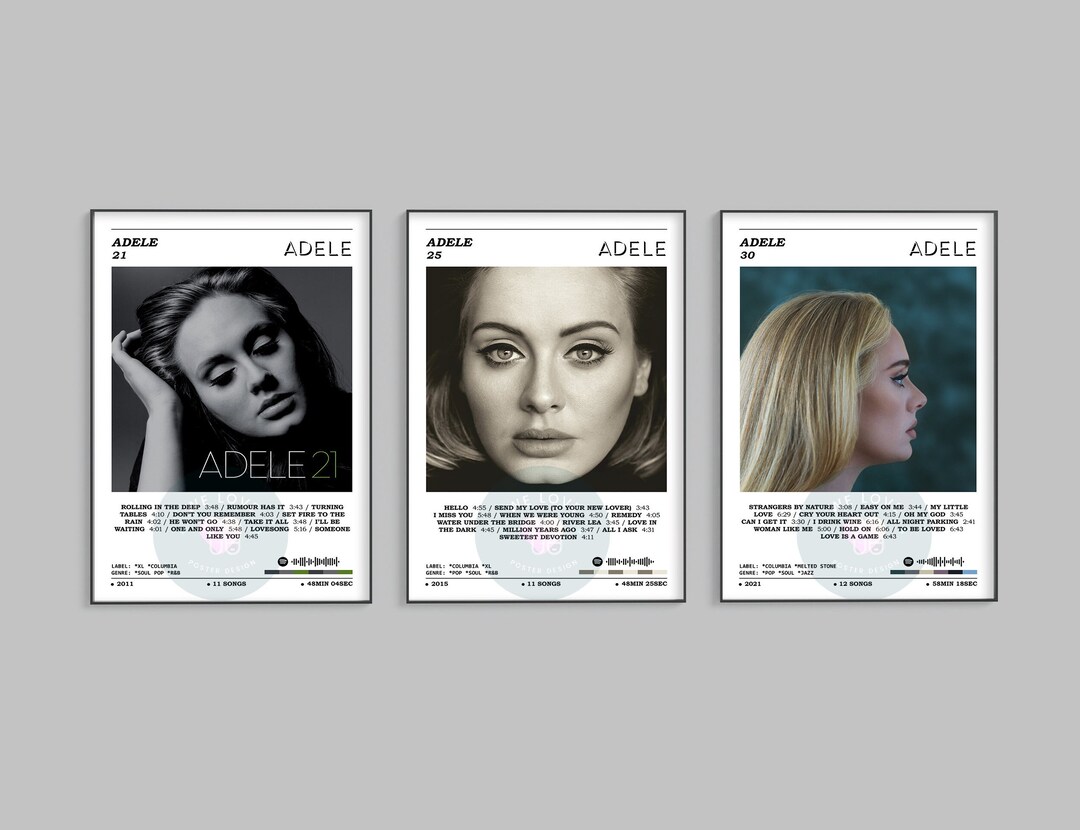 Set of 3 Adele Poster / Adele Poster / Album Cover Poster / Album Print ...