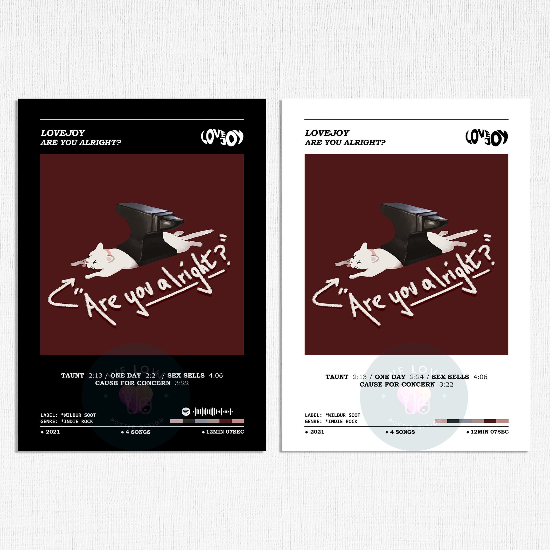 Set of 3 Lovejoy Poster / Lovejoy Poster / Album Cover Poster / Album ...