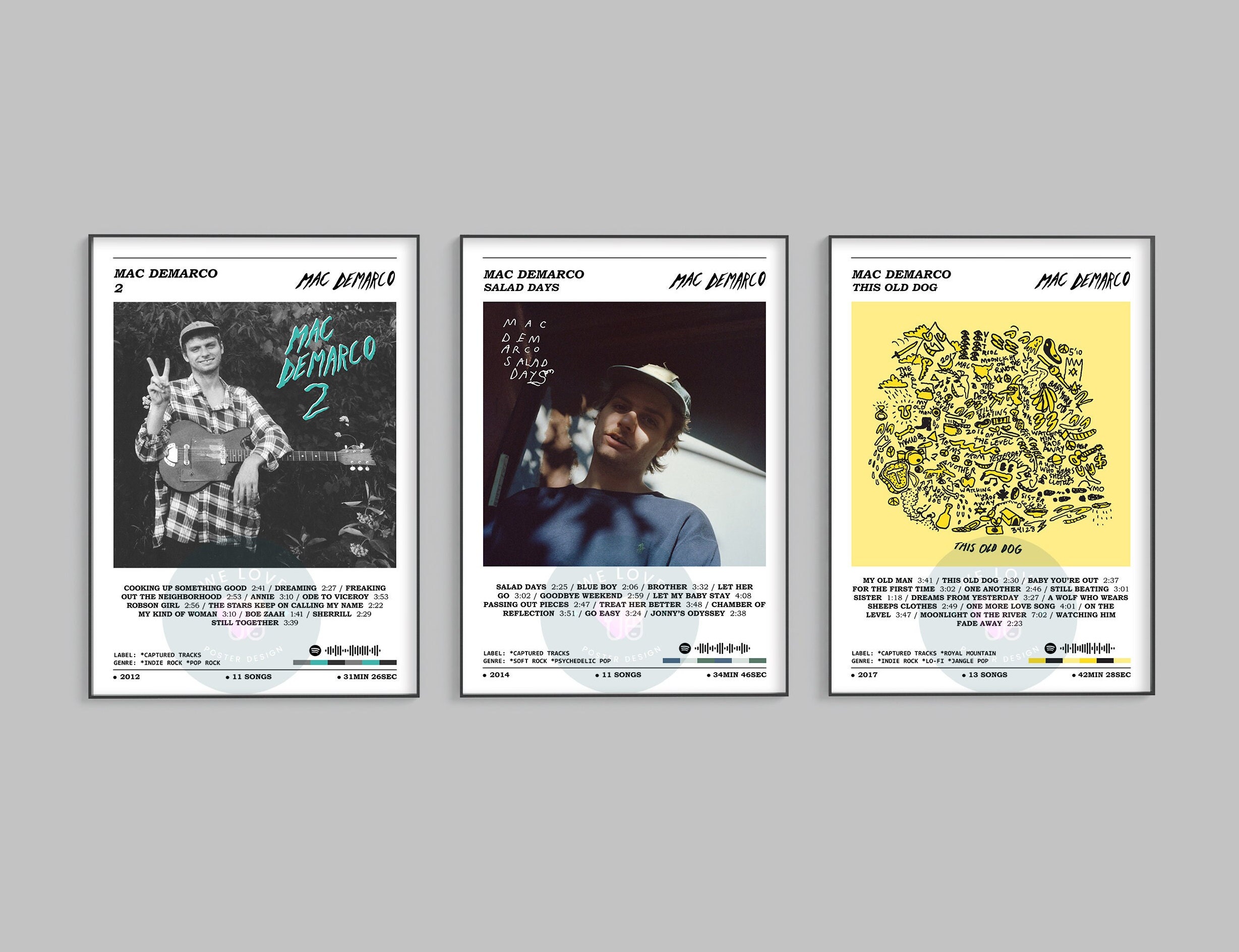 Set of 3 Mac Demarco Poster / Mac Demarco Poster / Album Cover Poster ...