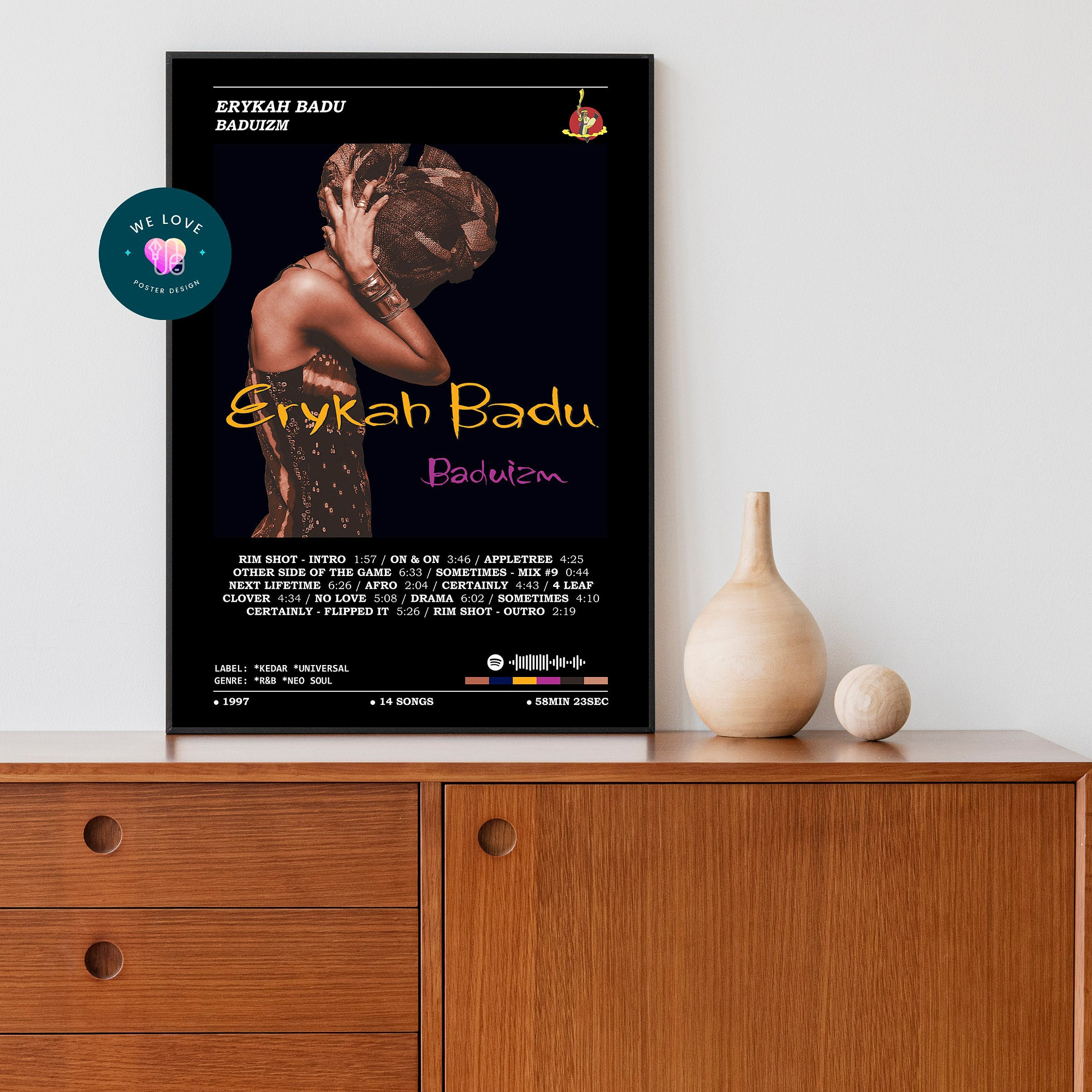 Erykah Badu - Baduizm Album Poster / Erykah Badu Poster / Album Cover ...