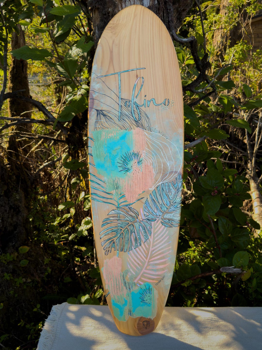 Decorative Wooden Surfboard - Wall Decor: Funky Tropical Forest - Etsy