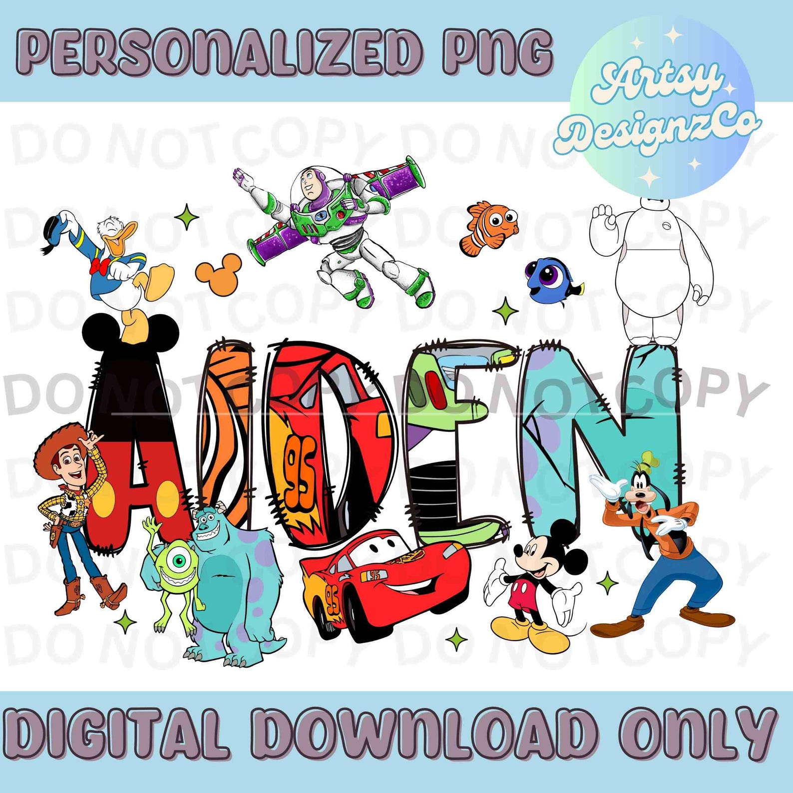 Disney Boy Custom PNG File, Custom Mickey Name Digital Download, Custom ...