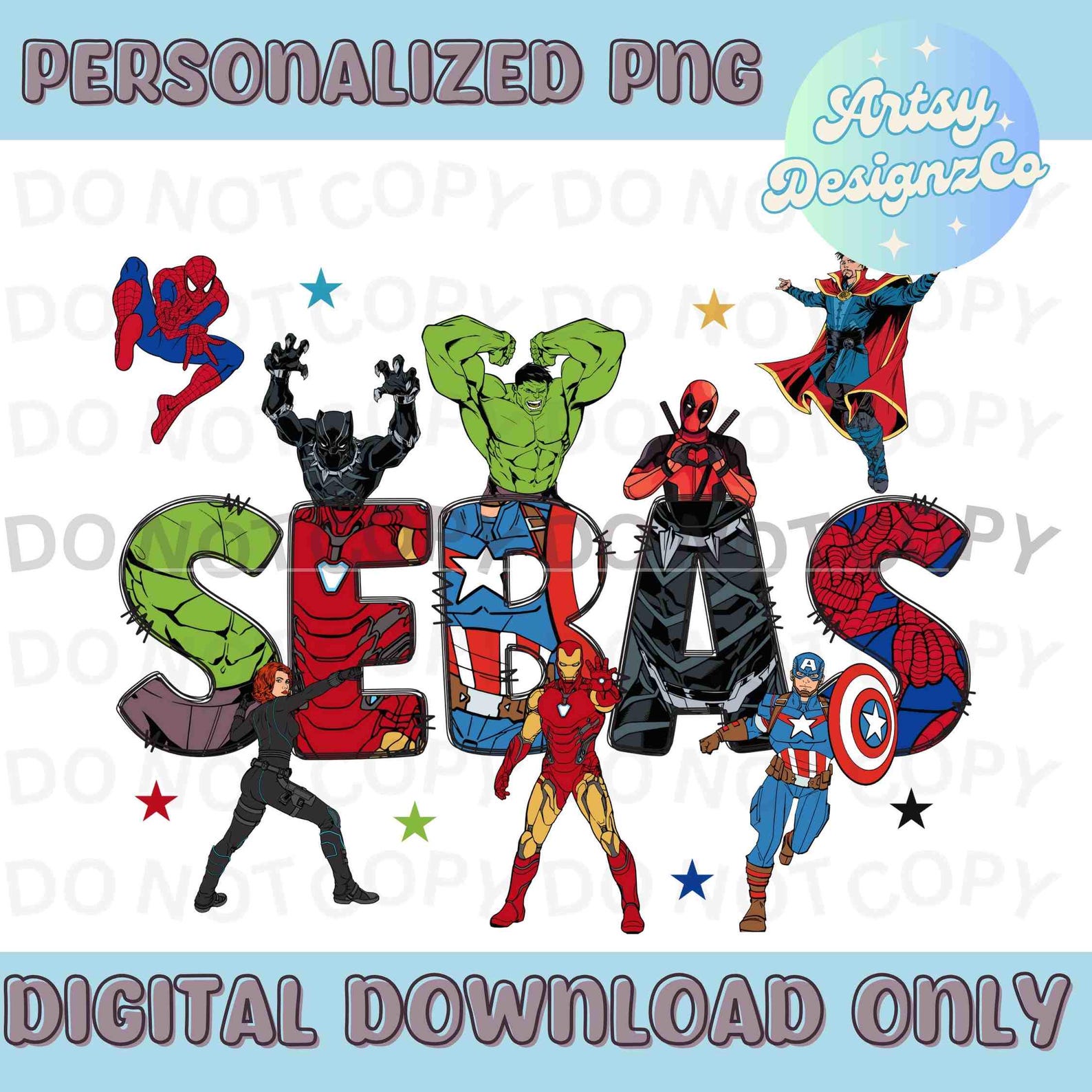 Hero Custom Name PNG File, Custom Name Hero Digital Download, Custom ...