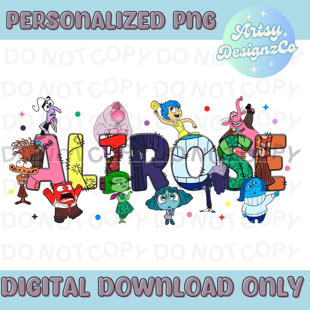 Inside Out Custom Name PNG File, Custom Name Inside Out Digital ...