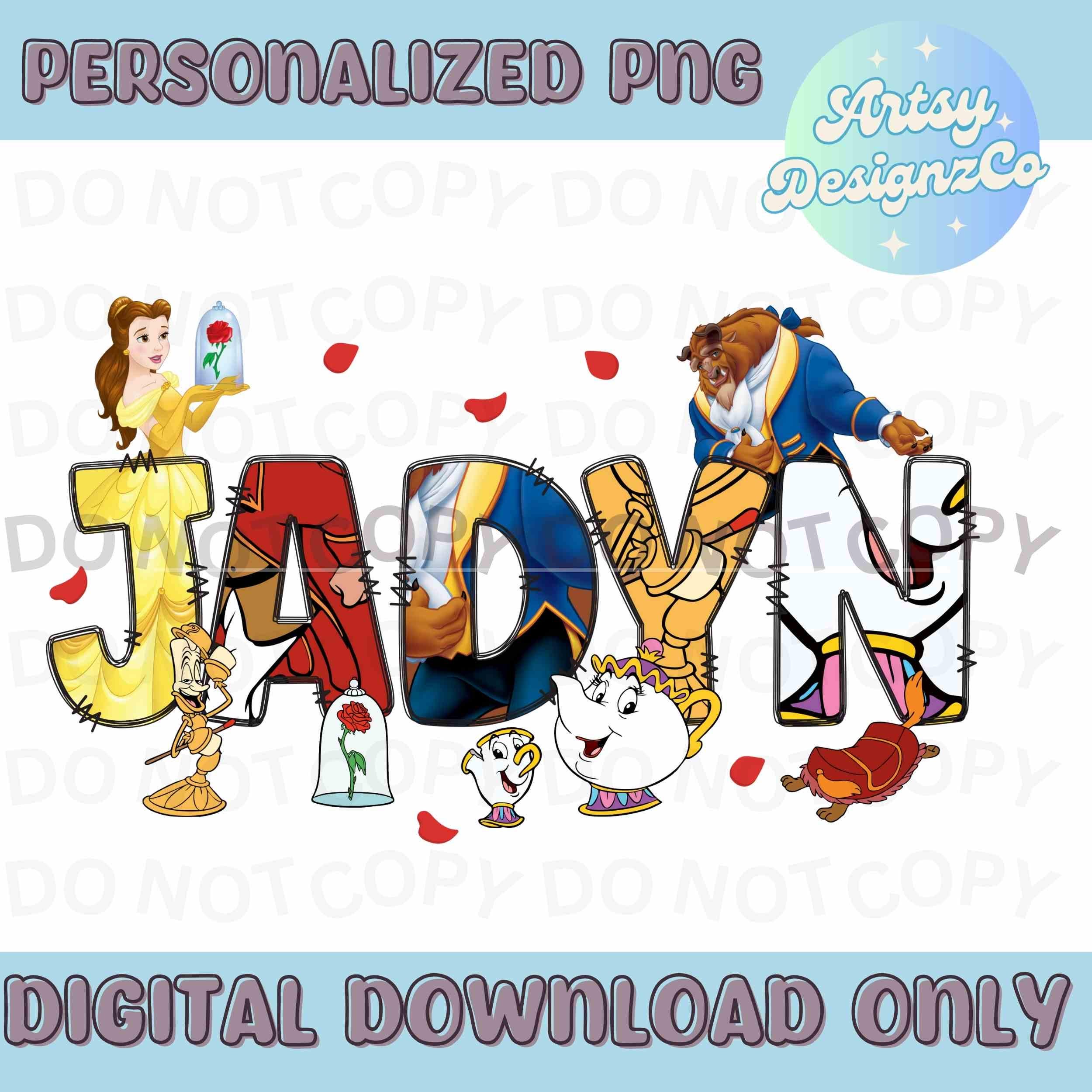 Belle Custom Name PNG File, Custom Belle Digital Download, Custom Belle ...