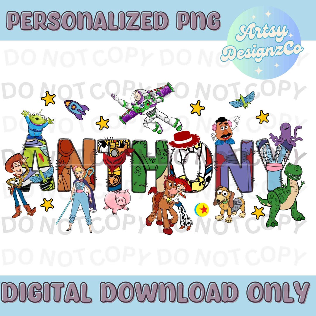 Toy Story Custom PNG File, Custom Name Toy Story Digital Download ...