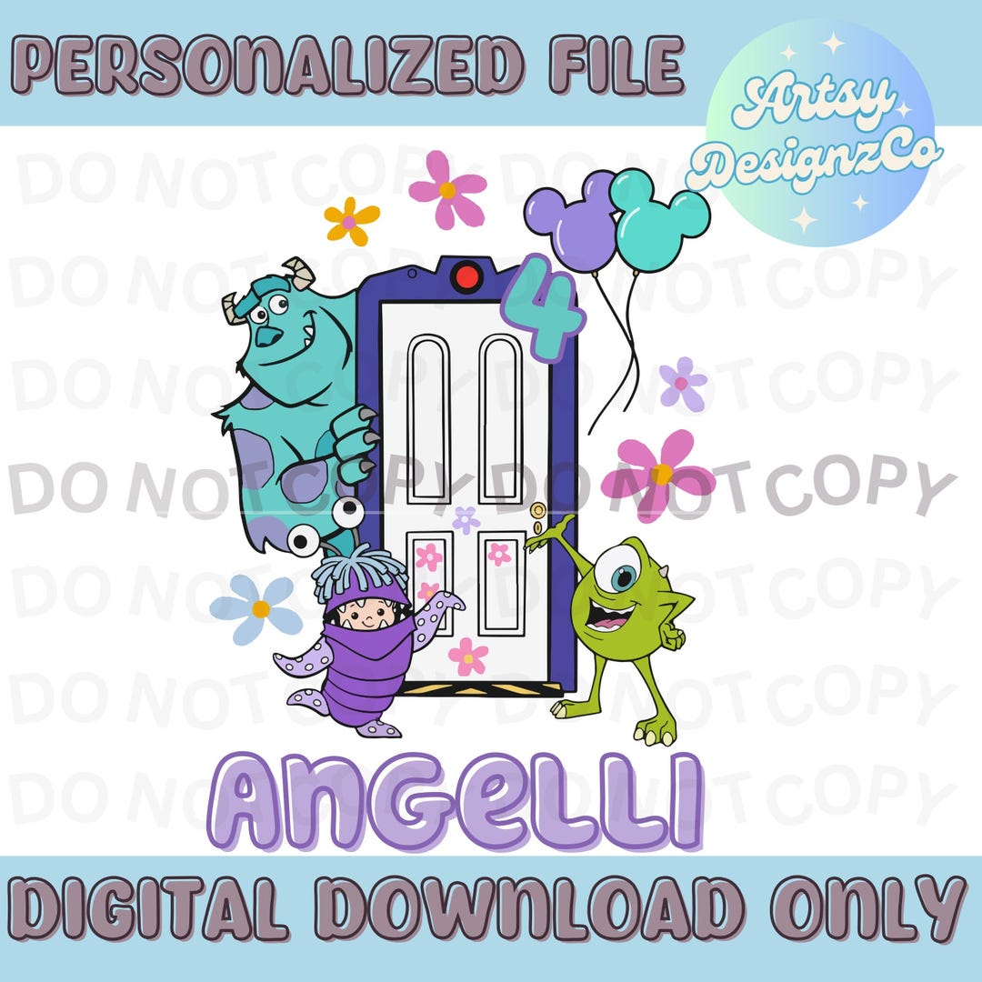 Monsters Custom PNG File, Custom Name Monsters Digital Download, Custom ...