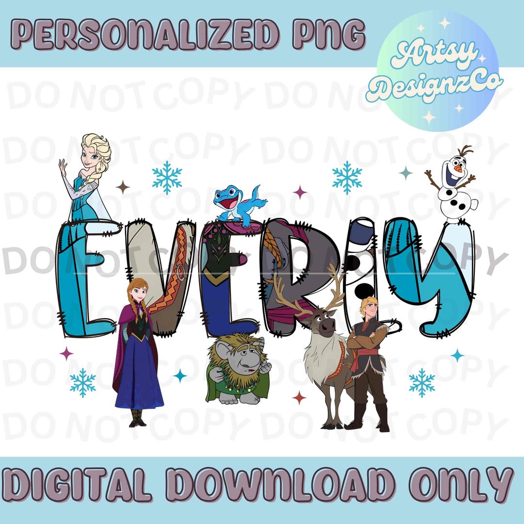 Frozen Custom PNG File, Custom Name Frozen Digital Download, Custom ...