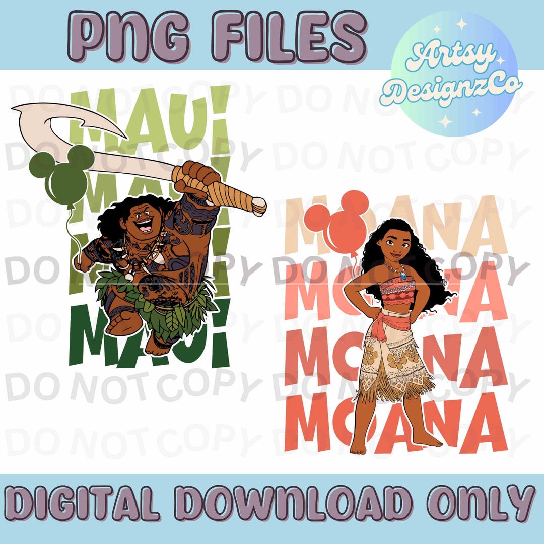 Moana Maui PNG File, Custom Name Moana Digital Download, Custom Moana ...
