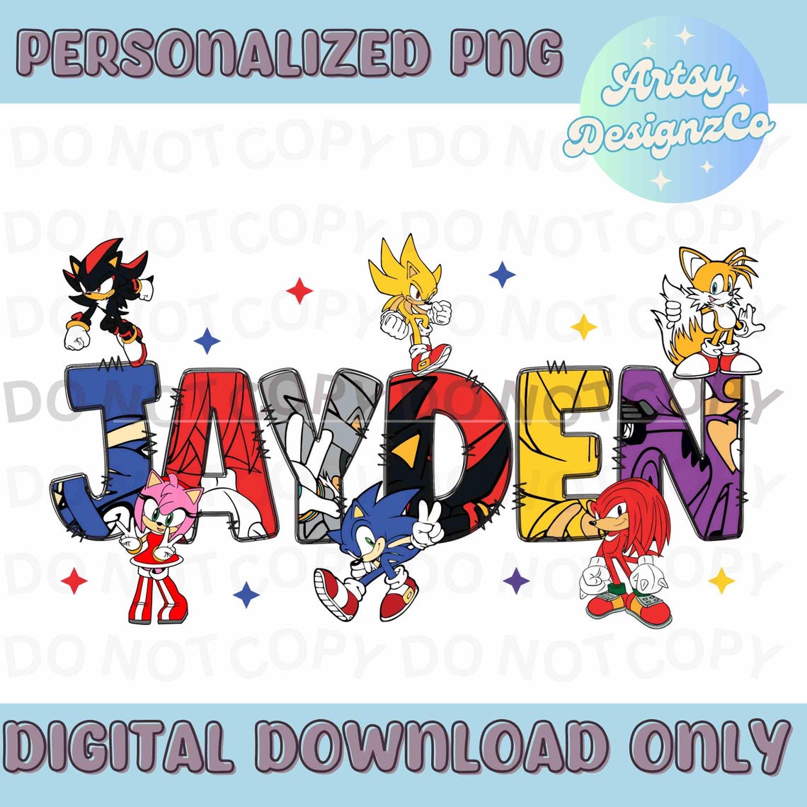 Sonic Custom PNG File, Custom Name Sonic Digital Download, Custom Sonic ...