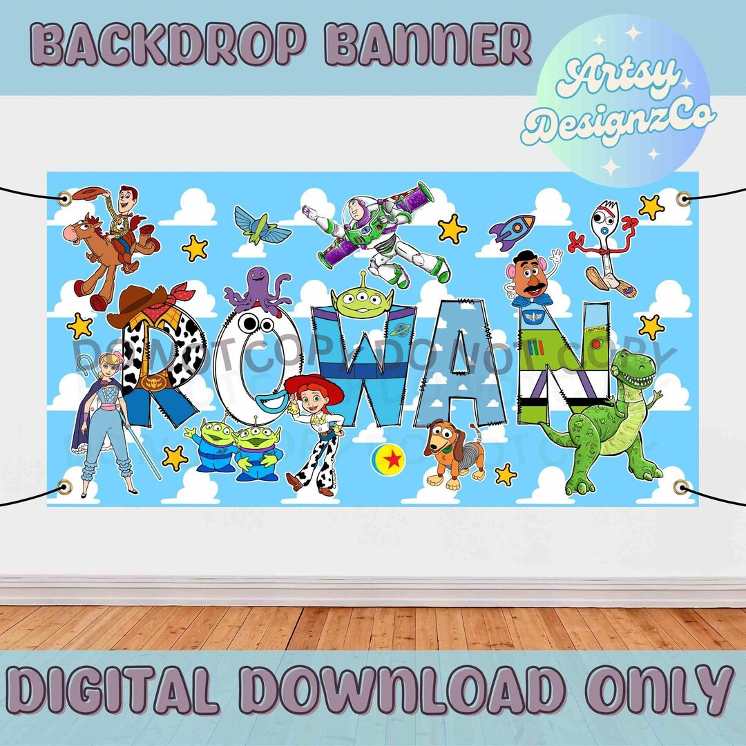 Toy Story Backdrop Digital Download, Custom Toy Story Birthday Banner ...