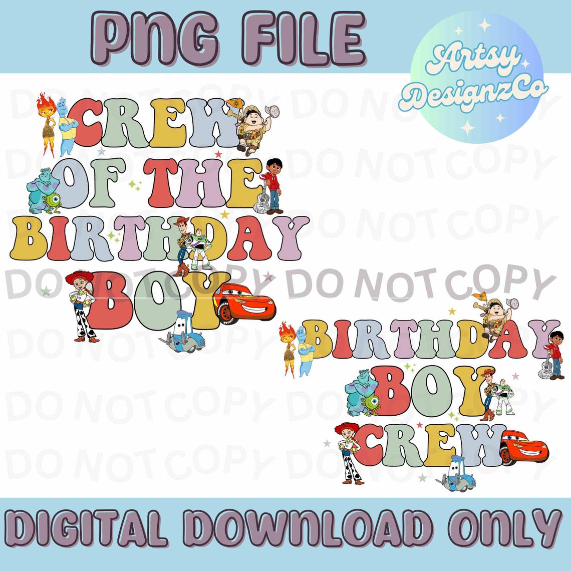 Pixar Birthday Boy Crew PNG, Crew of the Birthday Boy Matching PNG ...