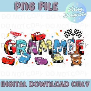 Cars Grammie PNG File, Grammie Cars Digital Download, Custom Cars PNG ...