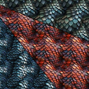 Realistic Dragon Scale Digital Paper 16 Seamless Dragonscale Pattern ...