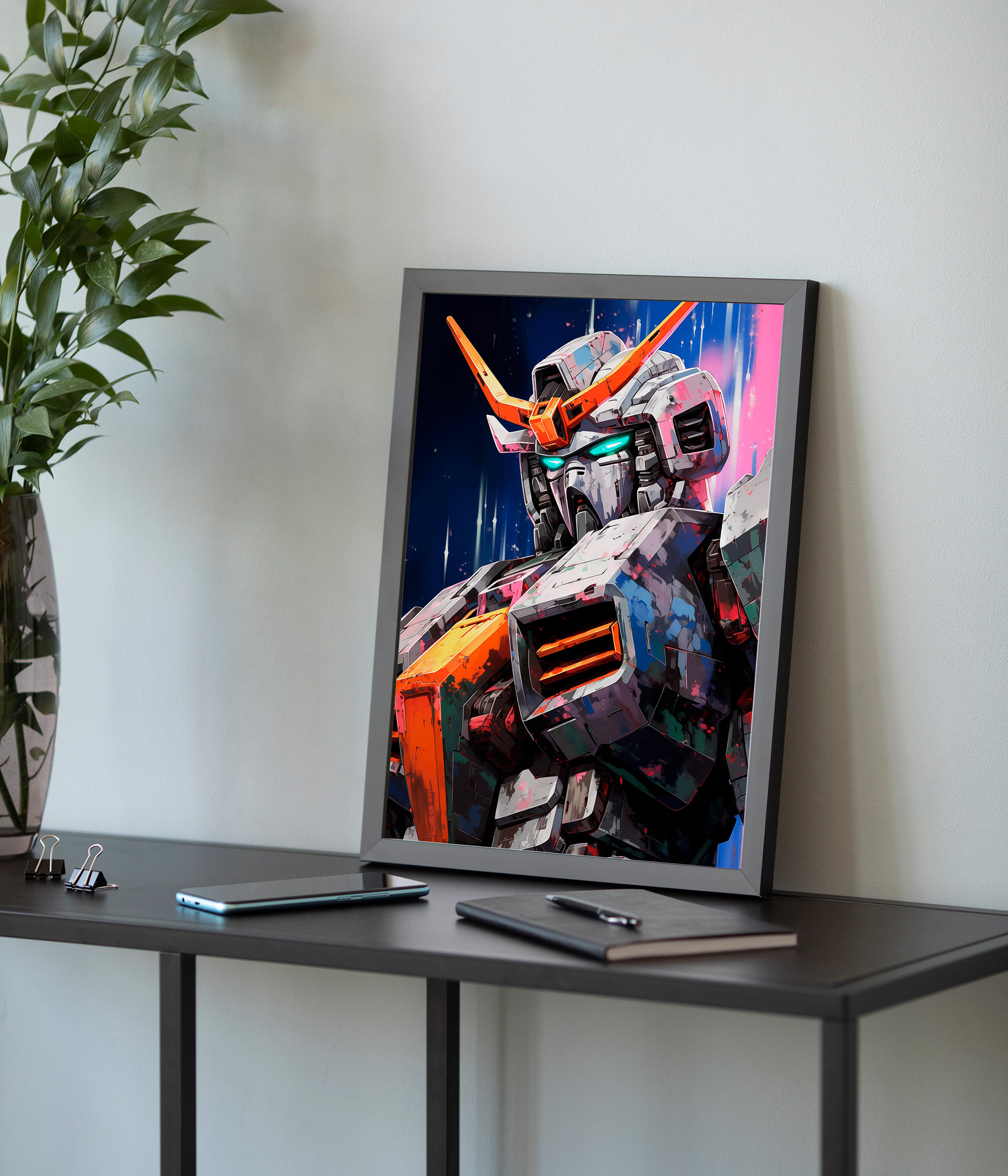 Gundam Mech Poster, Anime Mecha Fan Art Scifi Print, Epic Cool Vibrant ...