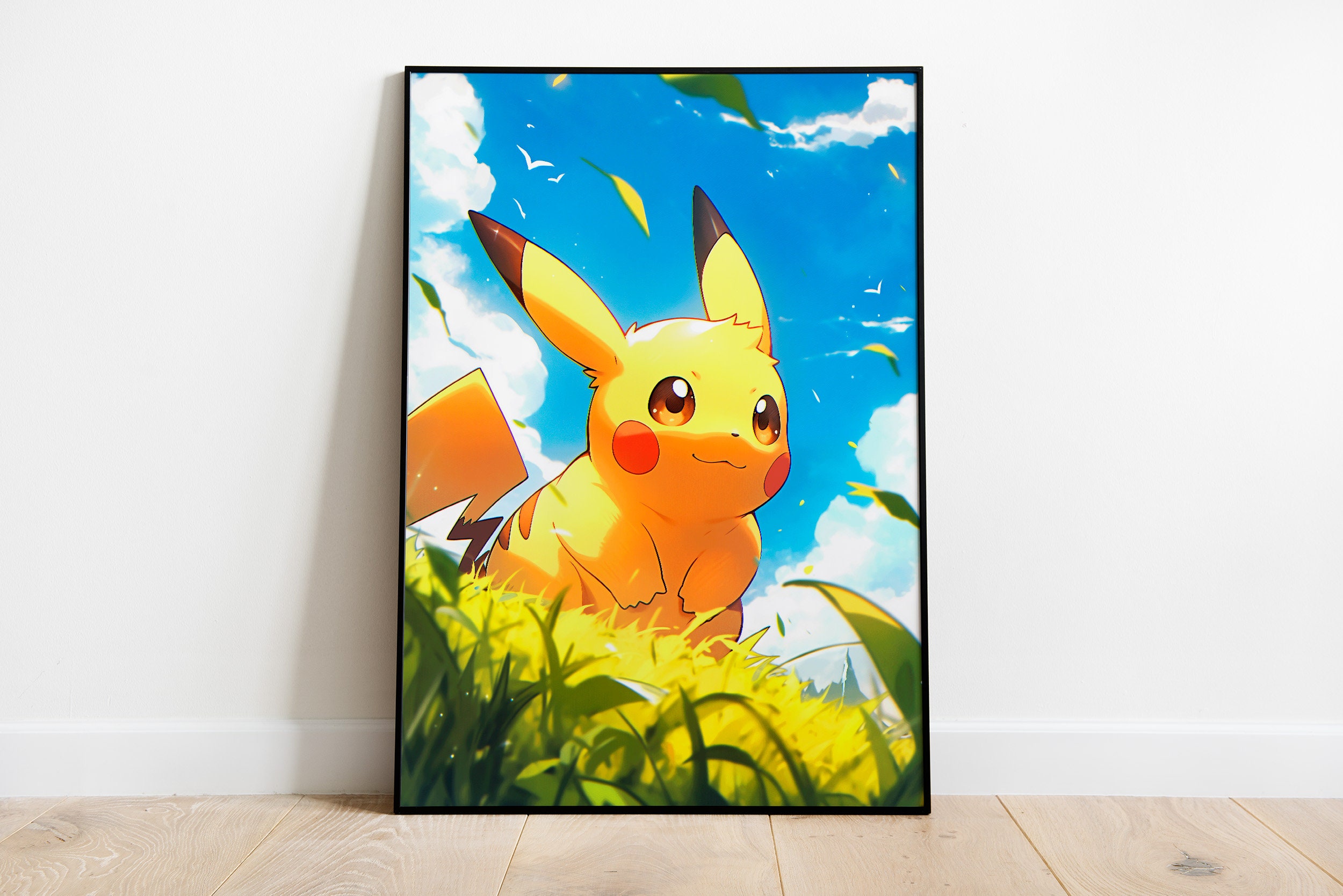 Pikachu Poster, Pokemon Fan Art Cute Inspired Anime Print, Cool Gamer ...