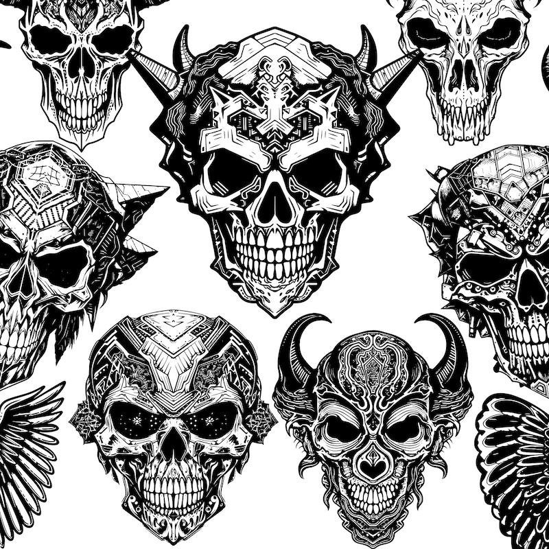 Demon Skull - Etsy