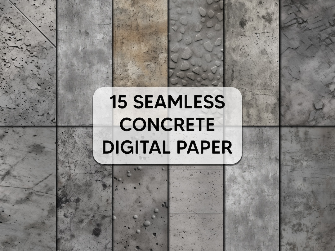 Realistic Concrete Digital Paper 15 Seamless HD Cement Rock Wall ...