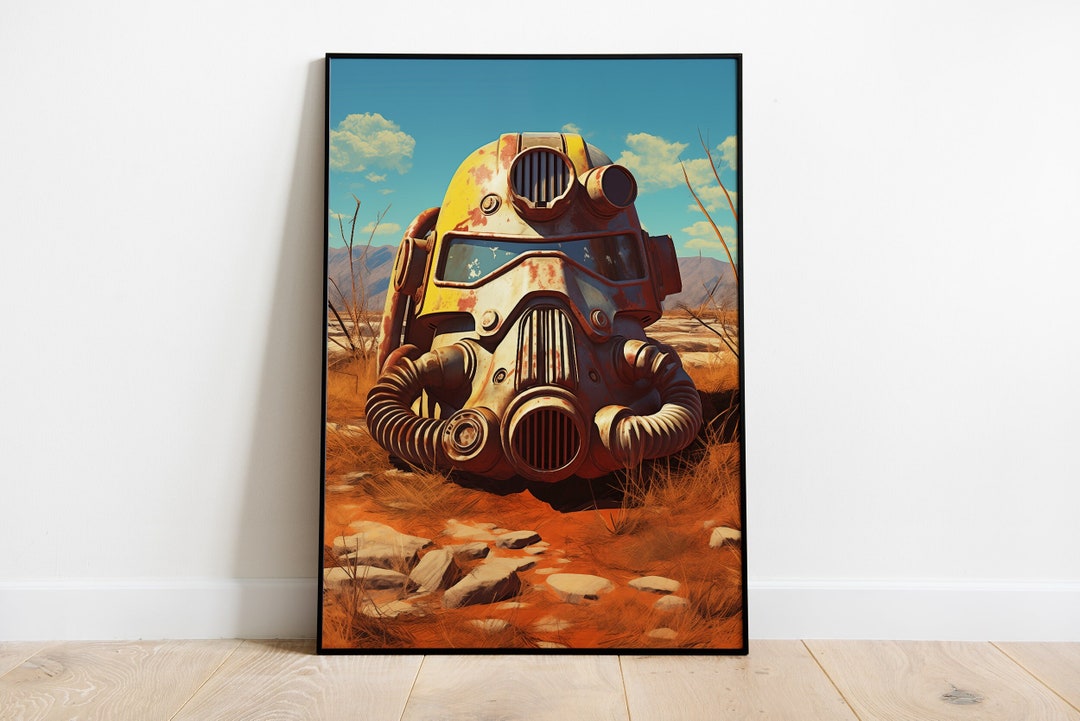 Fallout Helmet Poster, Game Power Armor Series Fan Art Print, Cool ...