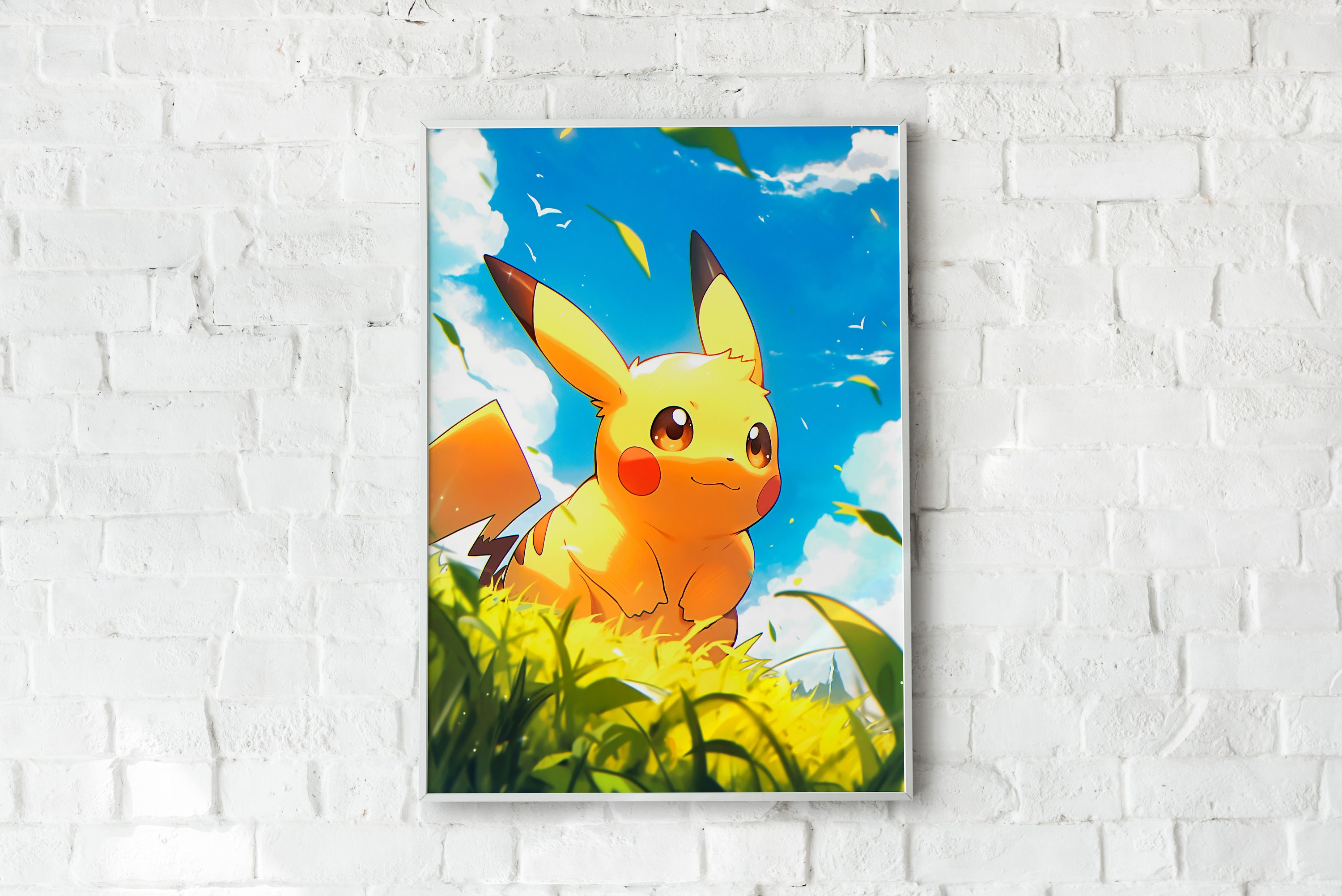 Pikachu Poster, Pokemon Fan Art Cute Inspired Anime Print, Cool Gamer ...