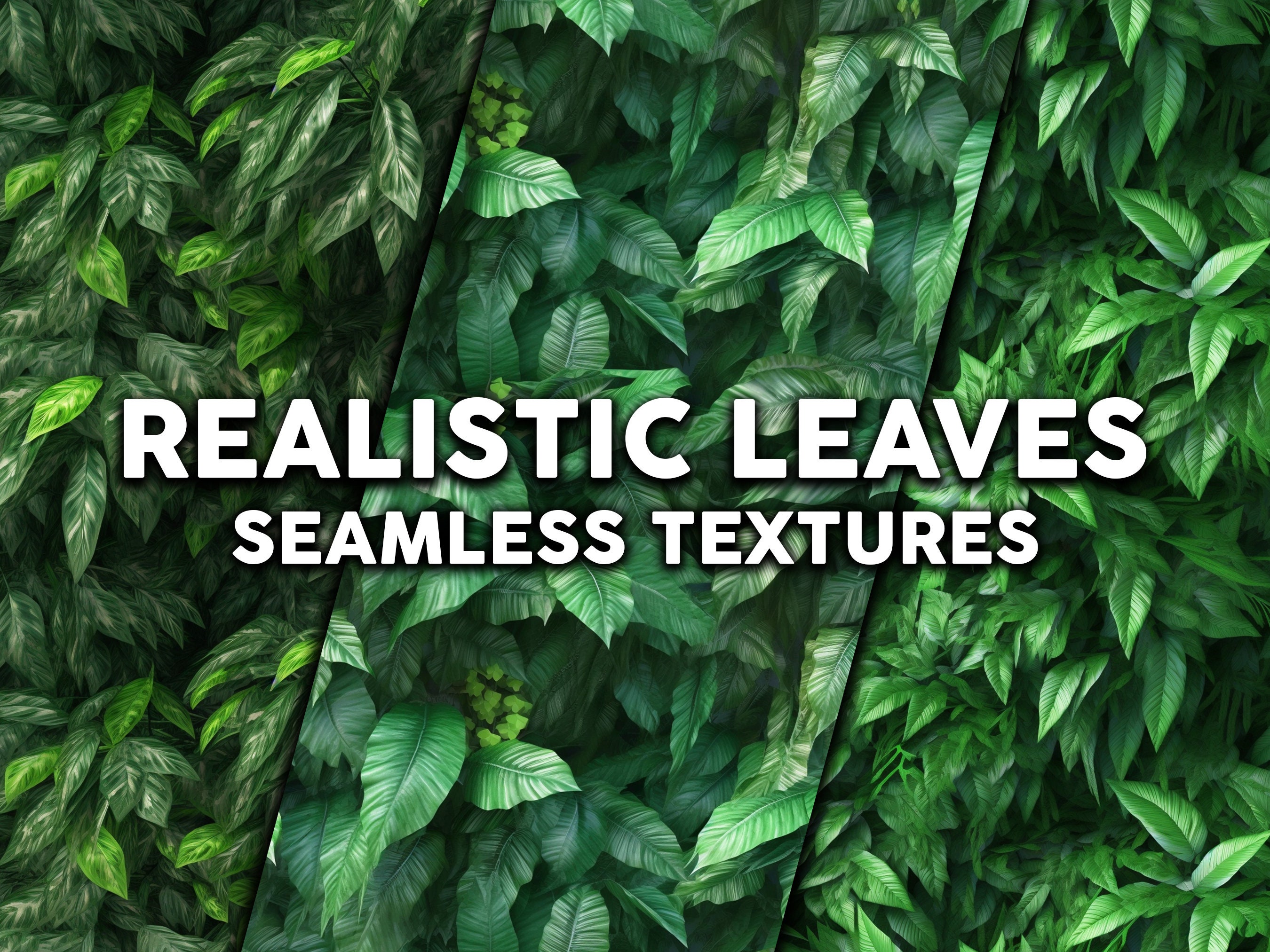 Realistic 3D Bush Leaves Digital Textures 16 Seamless Real ...
