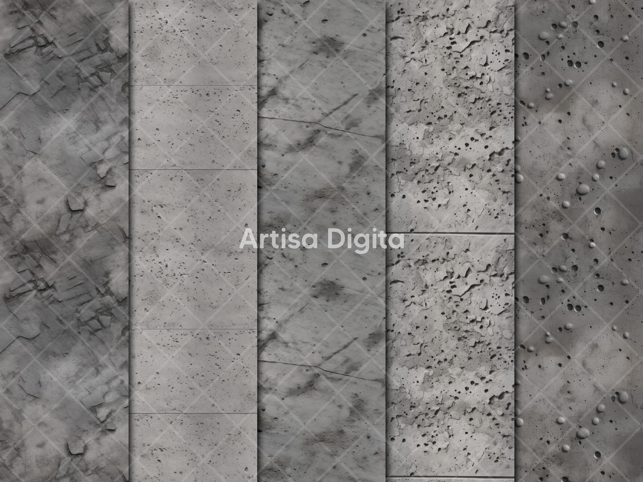 Realistic Concrete Digital Paper 15 Seamless HD Cement Rock Wall ...